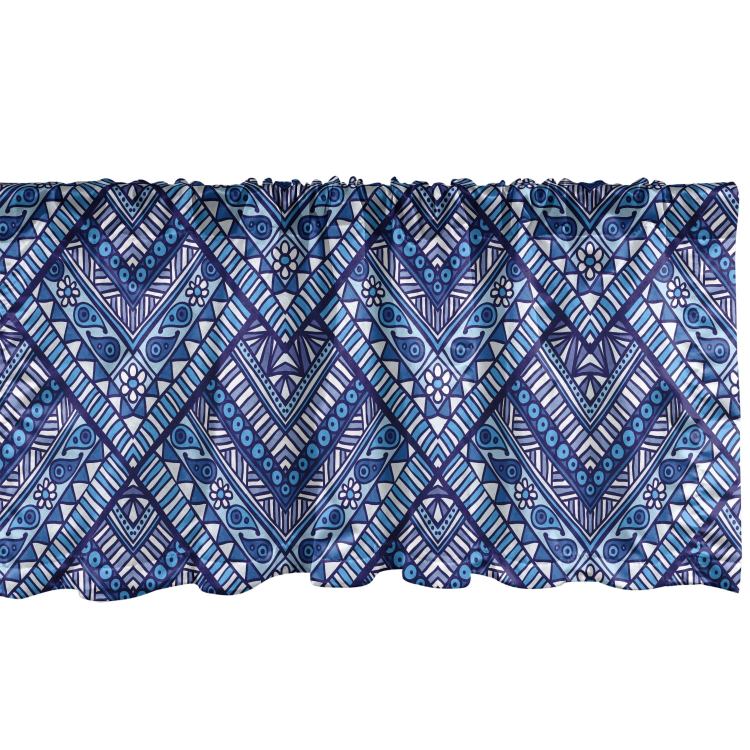 Blue Paisley Window Valance Pack Of 2 Classic Geometry Of Triangles