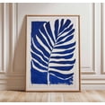 Blue Palm Leaf Poster Abstract Nature Art Minimalist Tropical Print ...