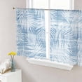 Blue Palm Leaves Sheer Curtains for Living Room Bedroom Summer Tropical ...