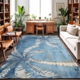 Blue Palm Tree 5'x8' Rug for Bedroom Under Queen Bed Placement ...