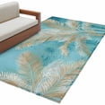 Blue Palm Tree Area Rug 3x5 Washable Rug Non Slip Country Botanical ...