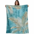 Blue Palm Tree Blanket Soft Cozy Warm Throw Blanket for Couch, Plush ...