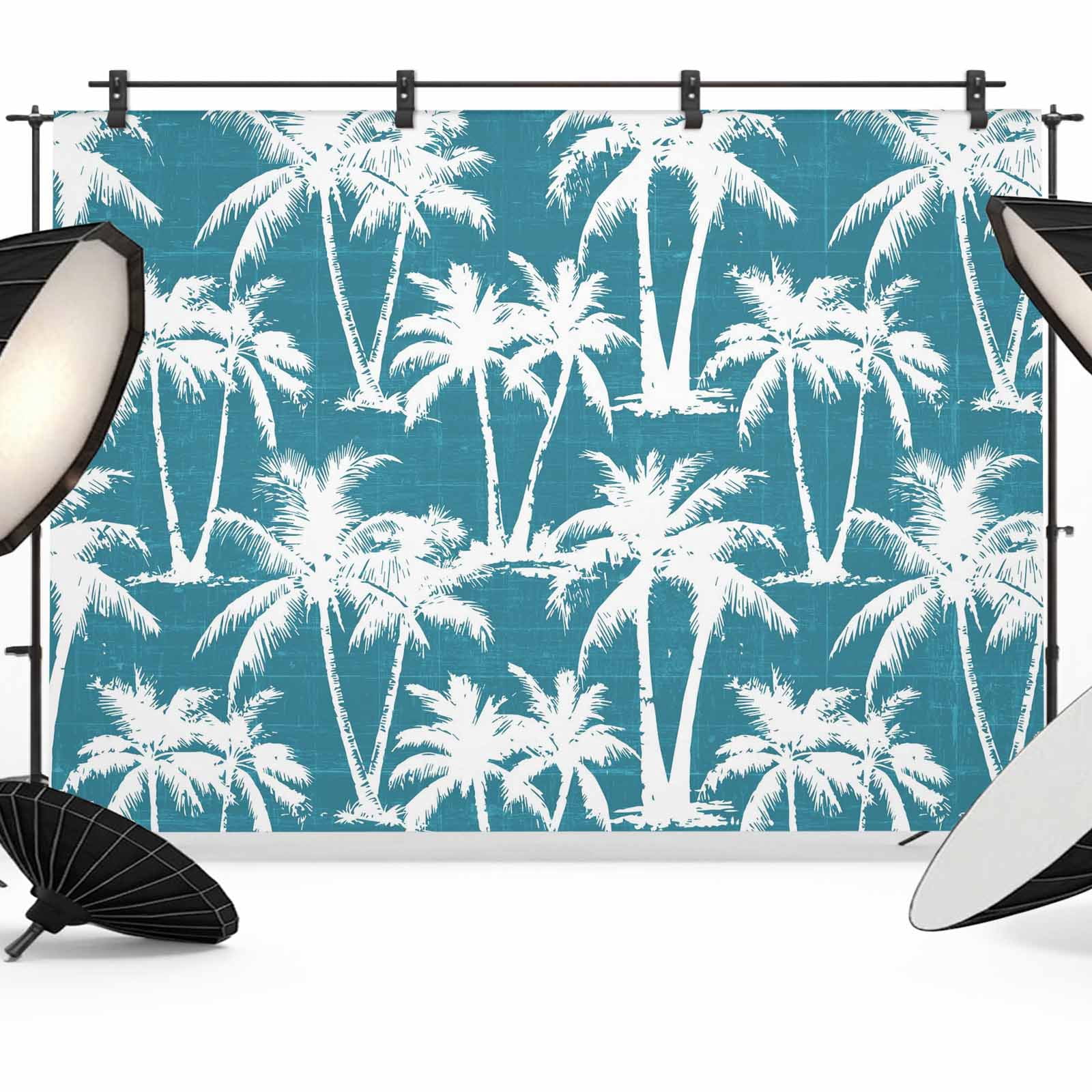 Blue Palm Tree Photography Backdrop 10x8FT, Summer Tropical Country ...