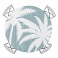 Blue Palm Tree Round Table Cover, Summer Tropical Beach Country Tree ...