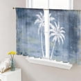 Blue Palm Tree Sheer Curtains for Living Room Bedroom, Summer Tropical ...