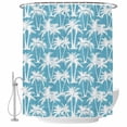 Blue Palm Tree Shower Curtain for Bathroom, Summer Tropical Country ...