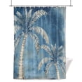 Blue Palm Tree Shower Curtains for Bathroom, Tropical Plant Summer ...