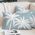 Blue Palm Tree Throw Pillow Covers, Summer Tropical Beach Country Tree ...