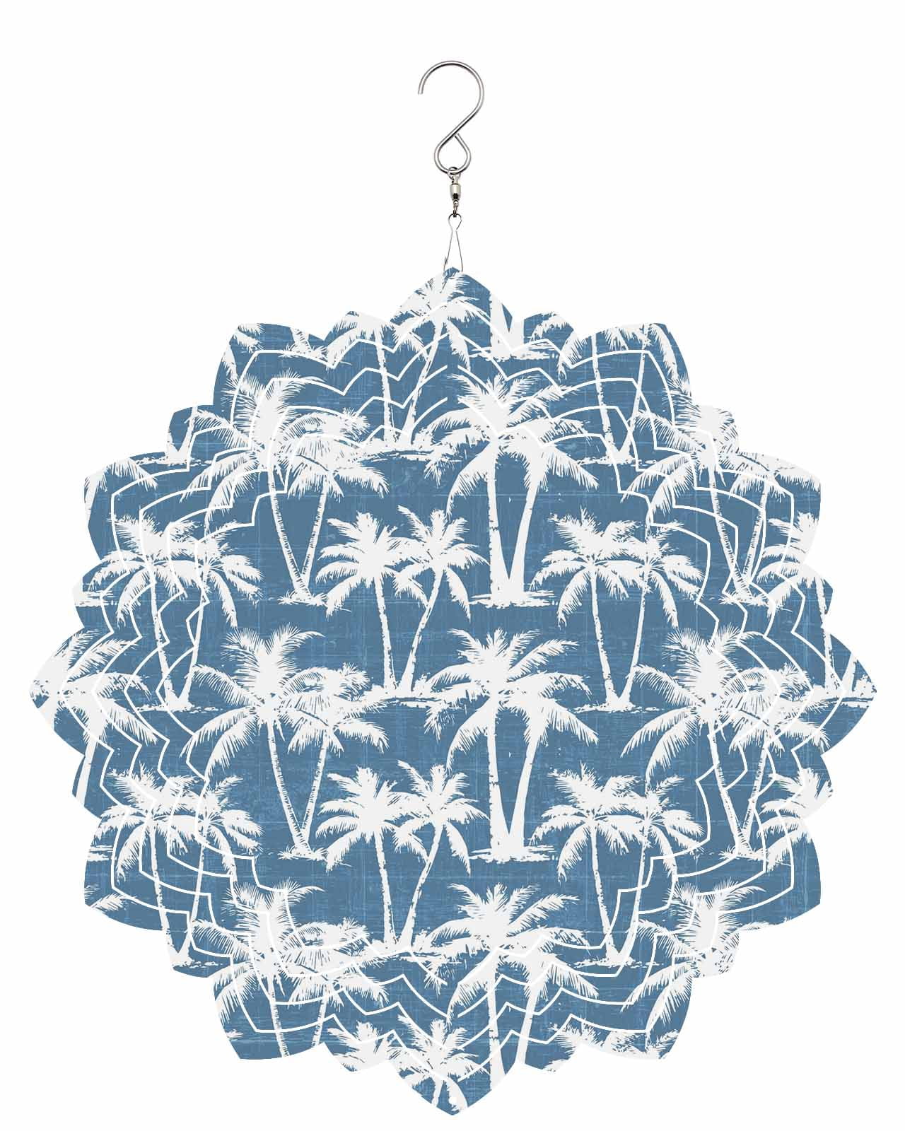 Blue Palm Tree Wind Spinner for Garden Yard 8In, Summer Tropical ...