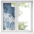 Blue Palm Tree Window Privacy Film, Summer Tropical Beach Country ...