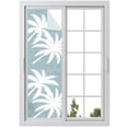 Blue Palm Tree Window Privacy Film, Summer Tropical Beach Country Tree ...