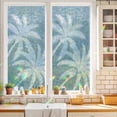 Blue Palm Tree Window Privacy Film Summer Tropical Beach Country Tree ...