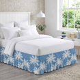 Blue Palm Trees Bed Skirt Queen Size 16 Inch Drop, Summer Beach ...