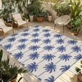 Blue Palm Trees Outdoor Rug, Summer Beach Coastal Vintage Country Tree ...