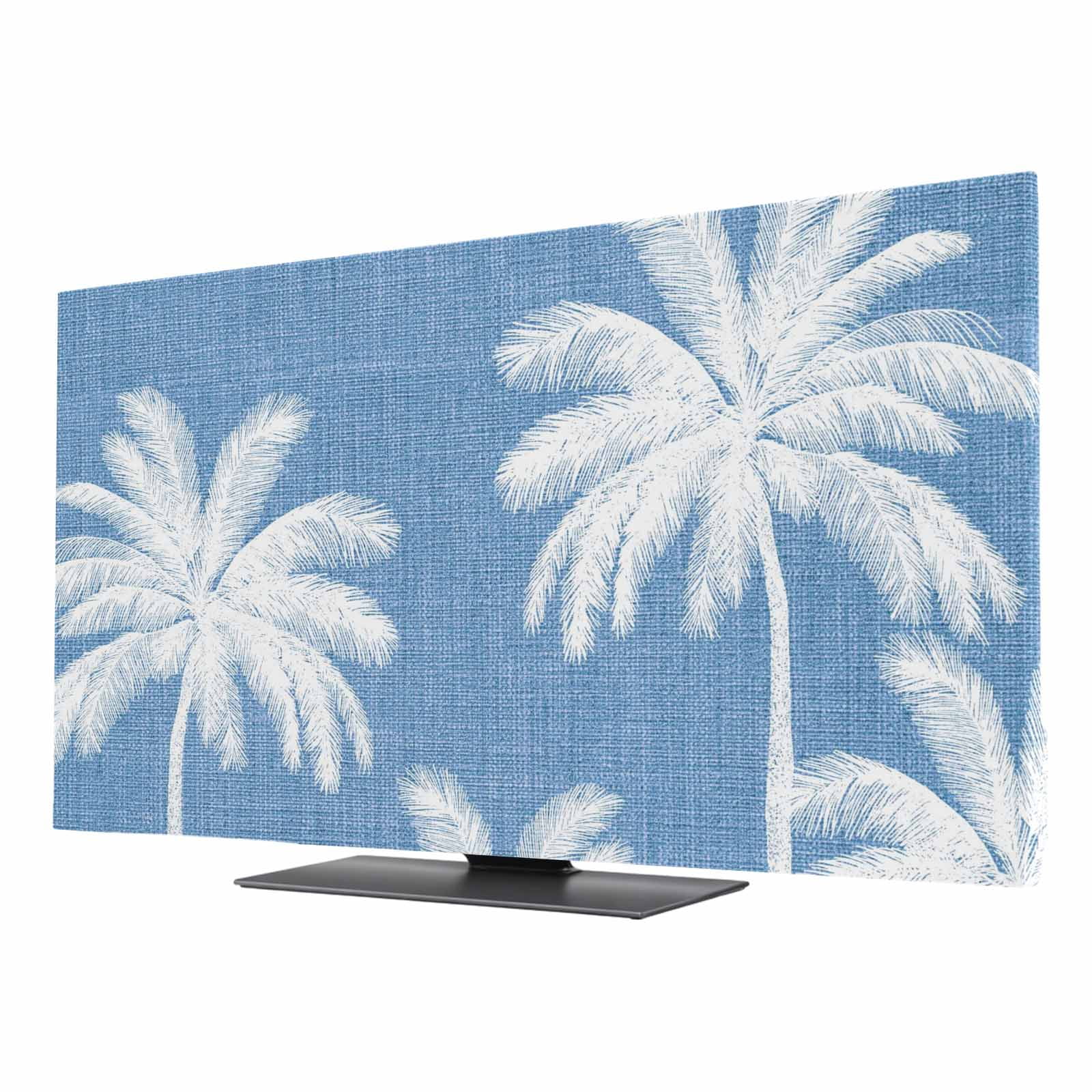 Blue Palm Trees TV Cover for 32 Inch Screen, Stretch Fabric Dustproof ...