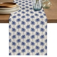 Blue Palm Trees Table Runner, Summer Beach Coastal Vintage Country Tree ...