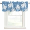 Blue Palm Trees Valances for Windows Farmhouse Kitchen Curtains ...