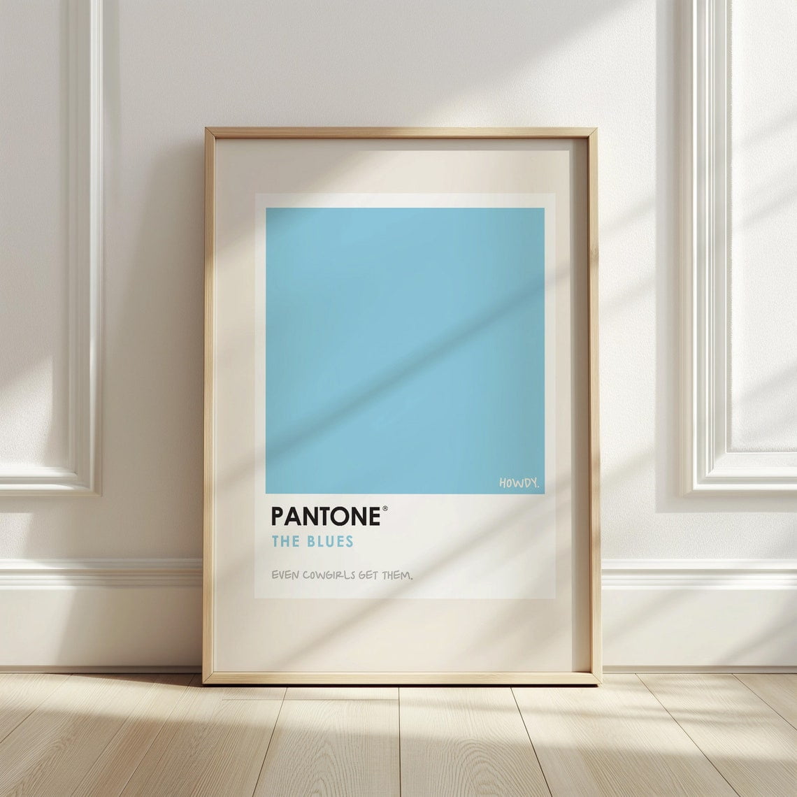 Blue Pantone Print Coastal Cowgirl Wall Art Poster Decor, Unframed ...