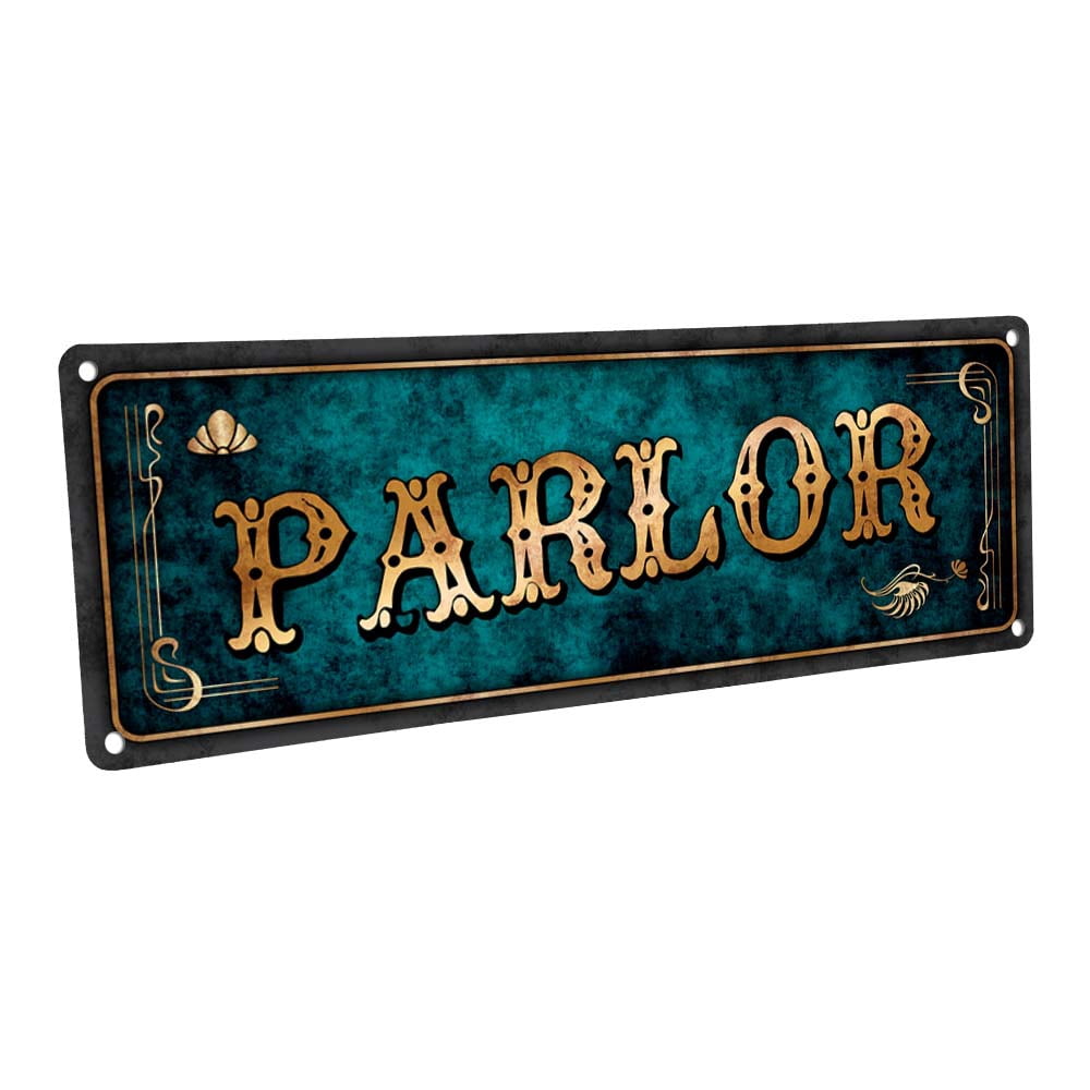 Blue Parlor 4"x12" Metal Sign, Wall Décor for Home and Office - Walmart.com