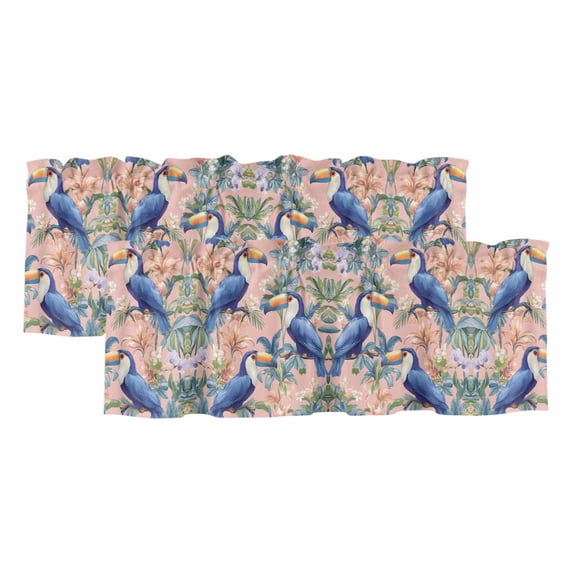 Blue Parrot Curtain Valances for Windows, Kitchen Valance Window ...