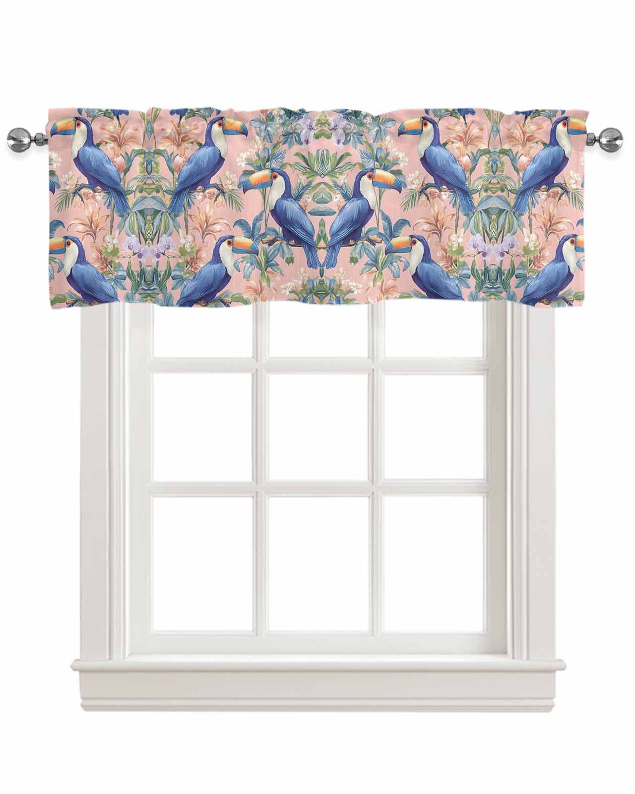 Blue Parrot Kitchen Valances for Windows Farmhouse Linen Window Valance ...