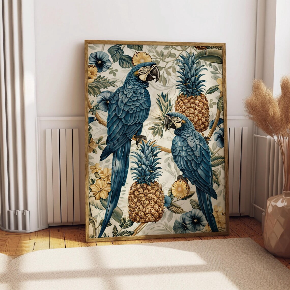 Blue Parrot Tropical Botanical Jungle Poster Unframed Paper Print ...