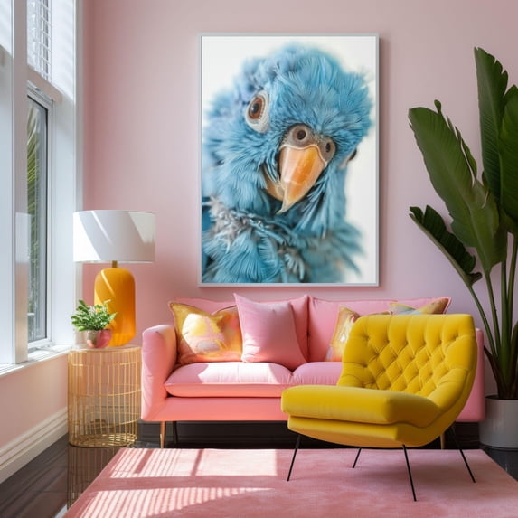 Blue Parrot Wall Art Cute Bird Parrot Parrot Photo Quaker Wall Art ...