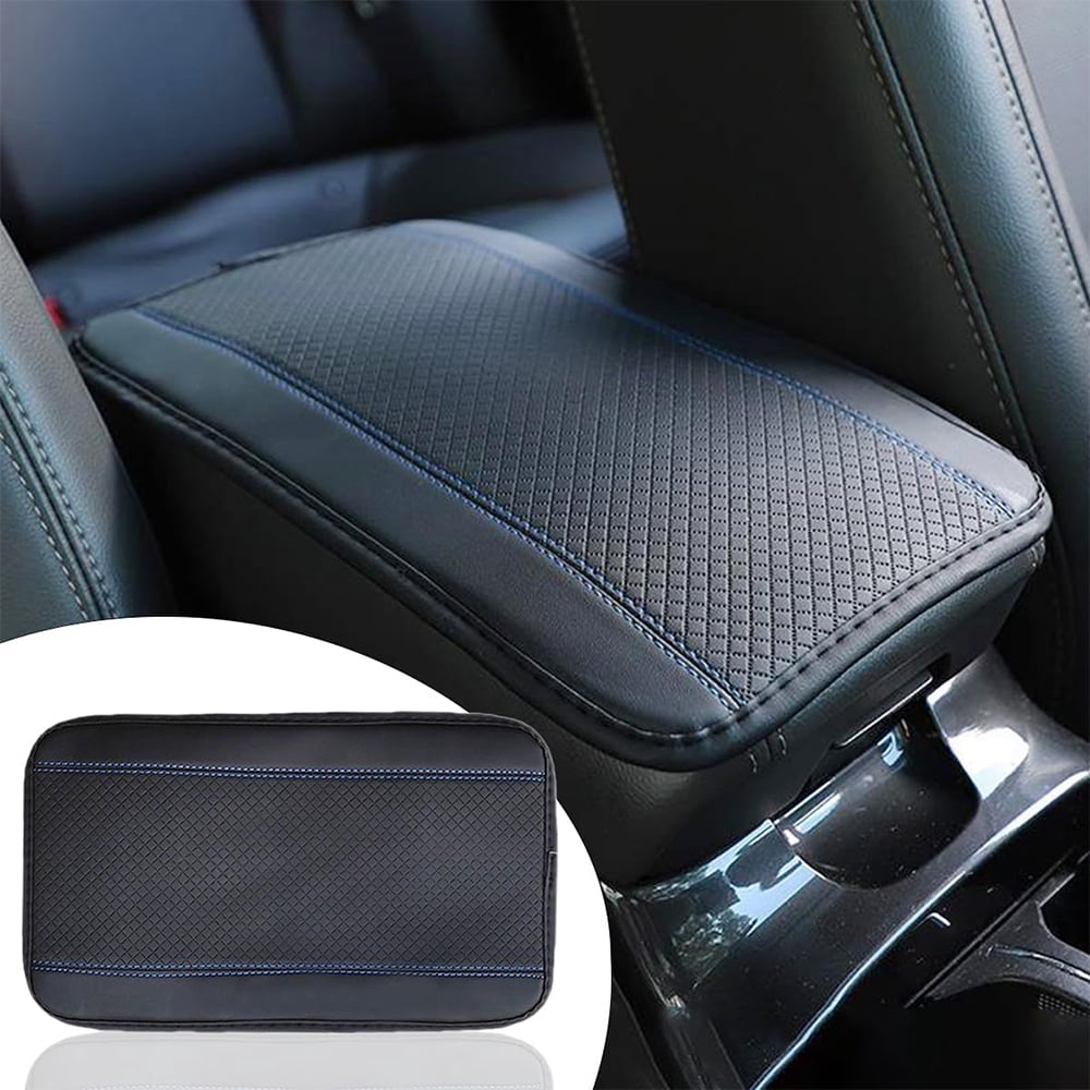 Blue Parts Leather Armrest Cushion Cover Center Console Box Mat ...