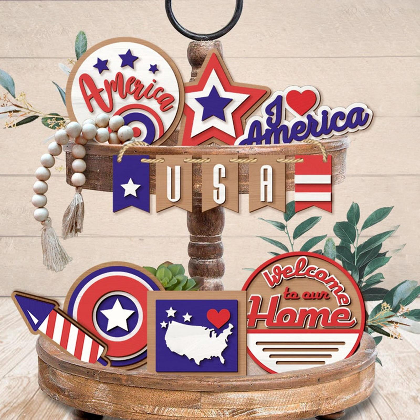 Blue Party Decorations Welcome Home Sign Patriotic Decor Farmhouse ...