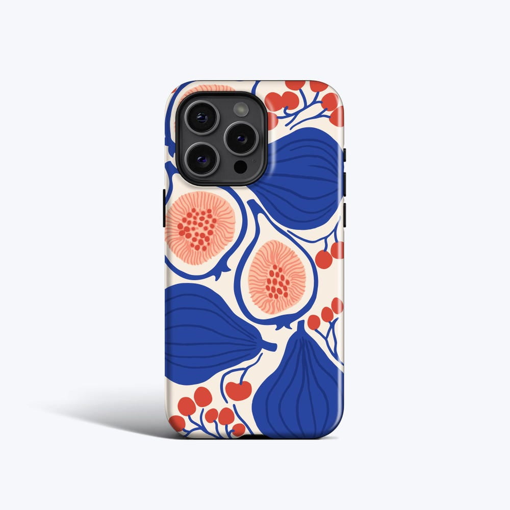 Blue Passion Fruit Abstract Berries Pattern iPhone Case 17 16 15 14 13 ...