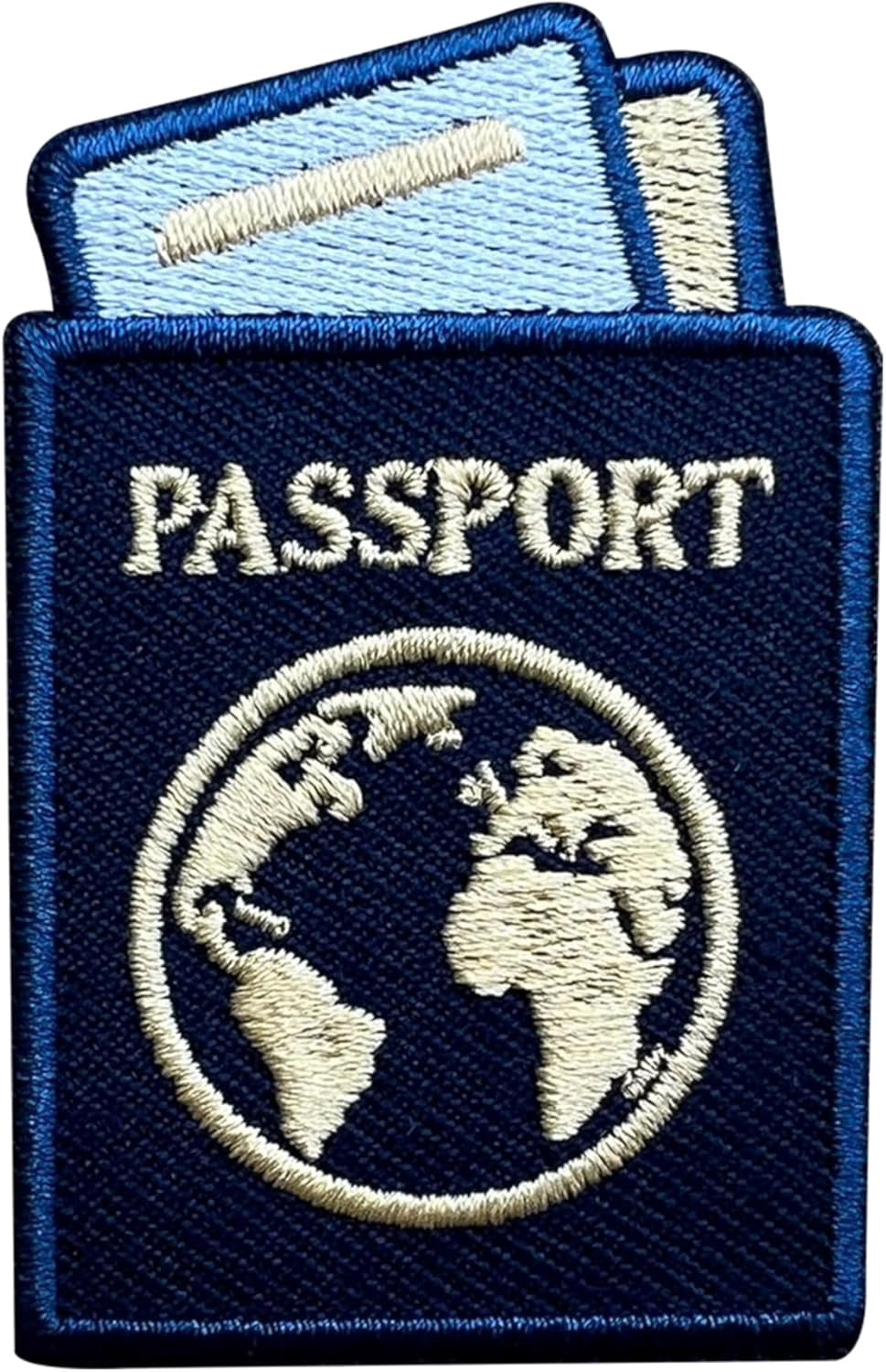 (Blue) Passport 3 Inches Embroidery Patch, Plane Travel World Iron On ...