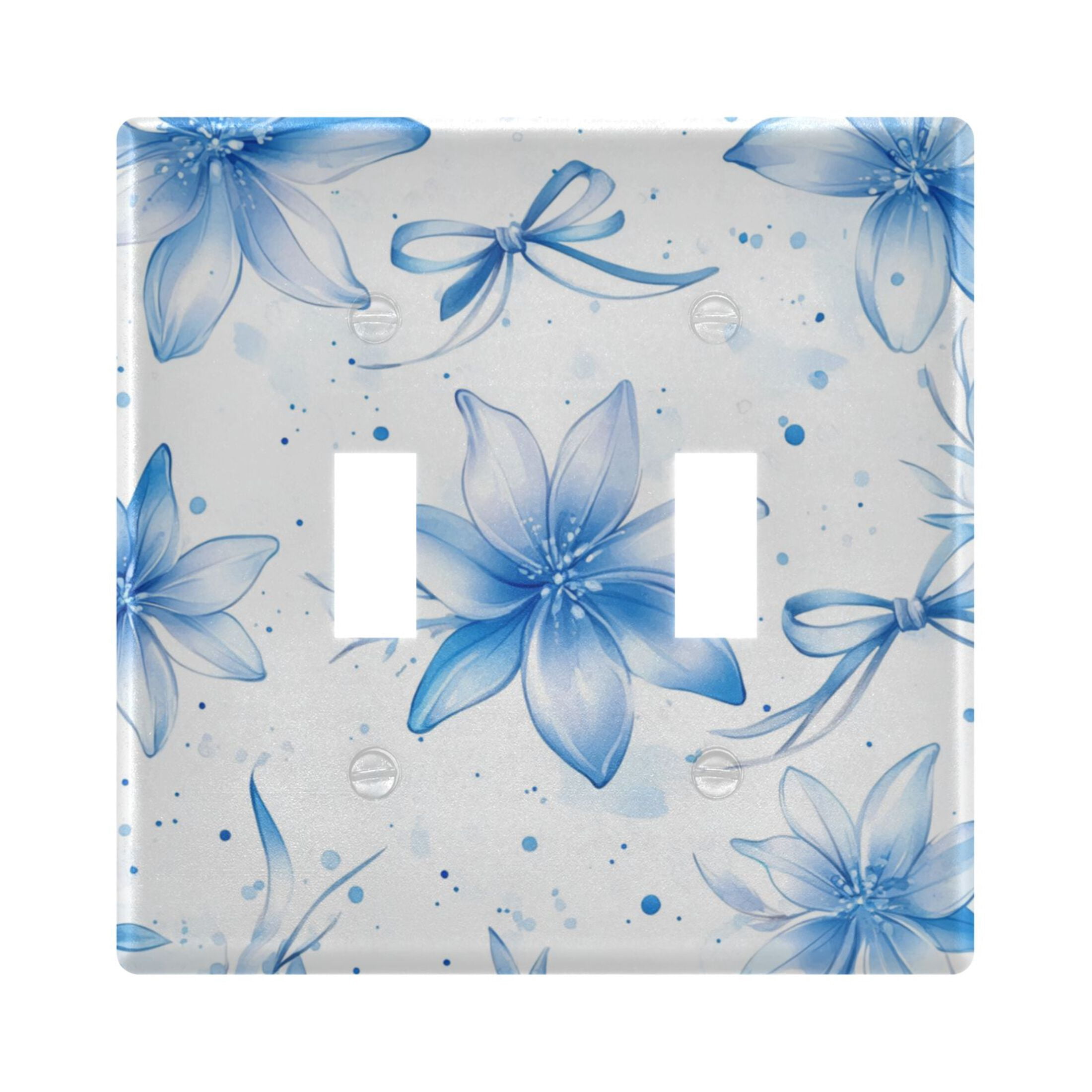 Blue Pastel Flowers Decorative Light Switch Plates Switch Cover ...