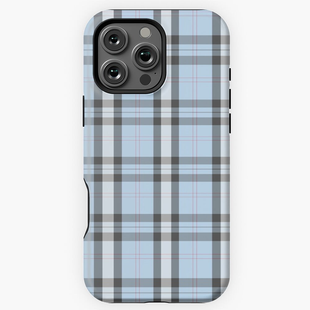 Blue Pastel Plaid Pattern iPhone Case 17 16 15 14 13 12 11 Pro Max ...