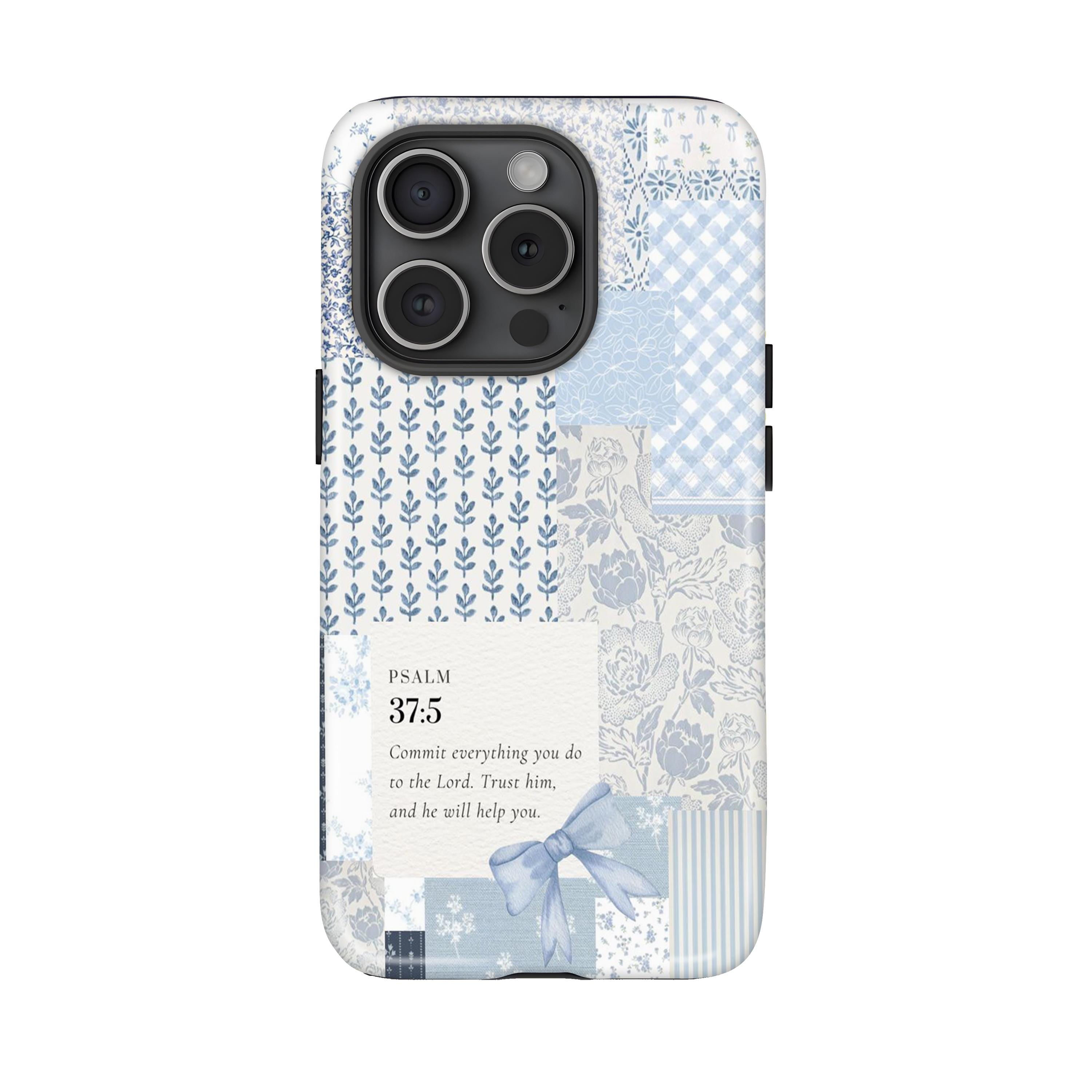 Blue Patchwork Cottagecore Floral Quilt Phone Case with iPhone 17 ...