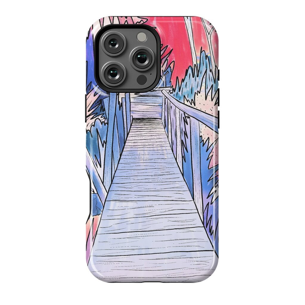 Blue Pathway Artwork for iPhone 11 to 17 Pro Max Compatible Phone Case ...