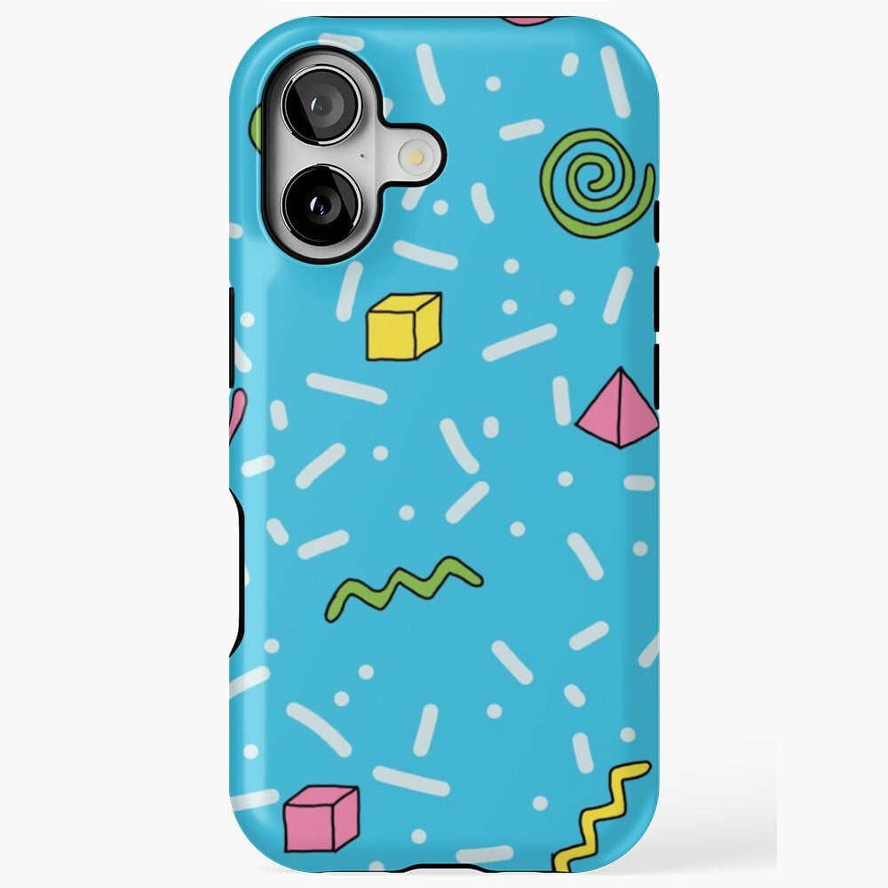 Blue Pattern 90s Retro Nostalgia Throwback Tough Phone Case with iPhone ...