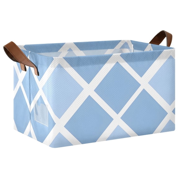 Blue Pattern Collapsible Storage Bin Open Home Shelf Basket Water ...