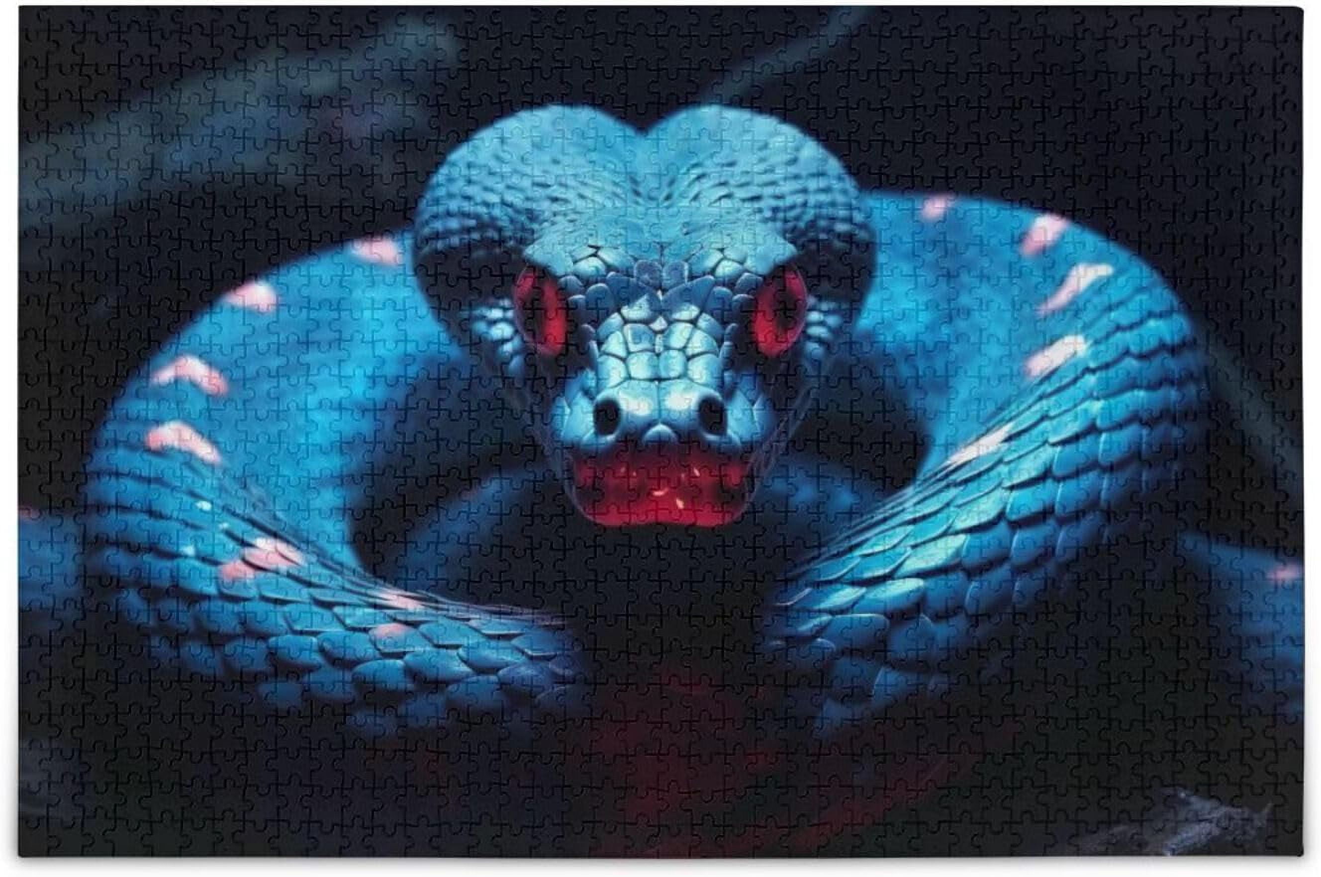 Blue Patterned Snake 1000 Piece Puzzle for Adults, Family Game ...