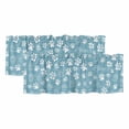 Blue Paw Print 2 Panels Kitchen Valance, Modern Classic Blue White ...