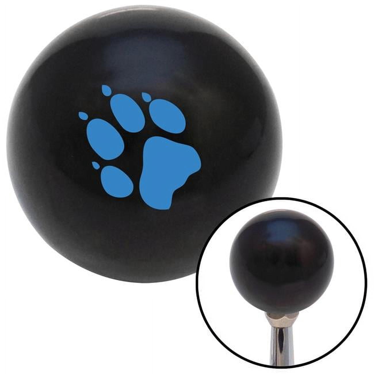 Blue Paw Print Black Shift Knob with M16 x 1.5 Insert Shifter Auto ...