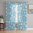 Blue Paw Print Sheer Curtains for Living Bedroom, Modern Classic Blue ...