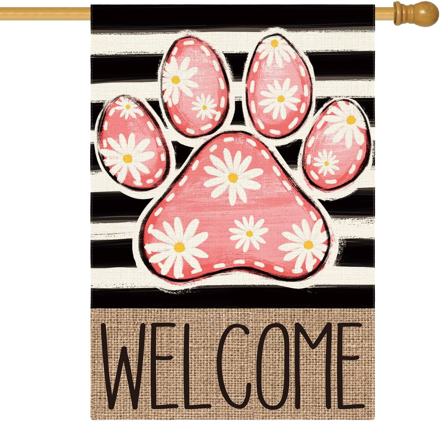 Blue Paw Print Spring Garden Flag 12x18 Inch Double Sided Outside ...