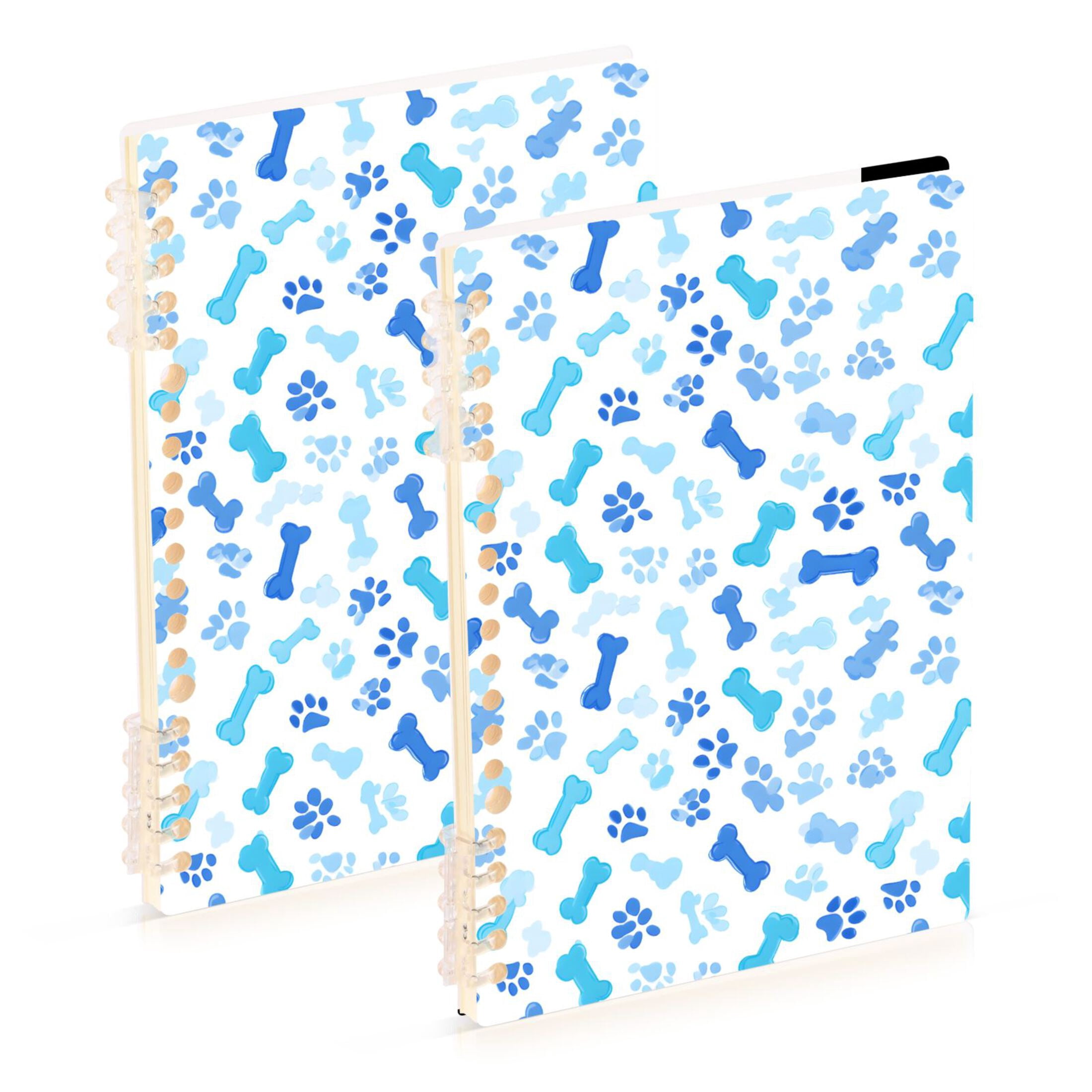Blue Paws Bones A5 Notebook Set of 2 Refillable 60 Sheets Detachable ...