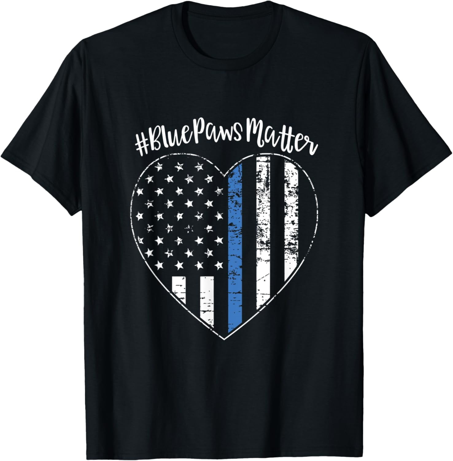 Blue Paws Matter K9 Hashtag | Thin Blue Line Tshirt - Walmart.com