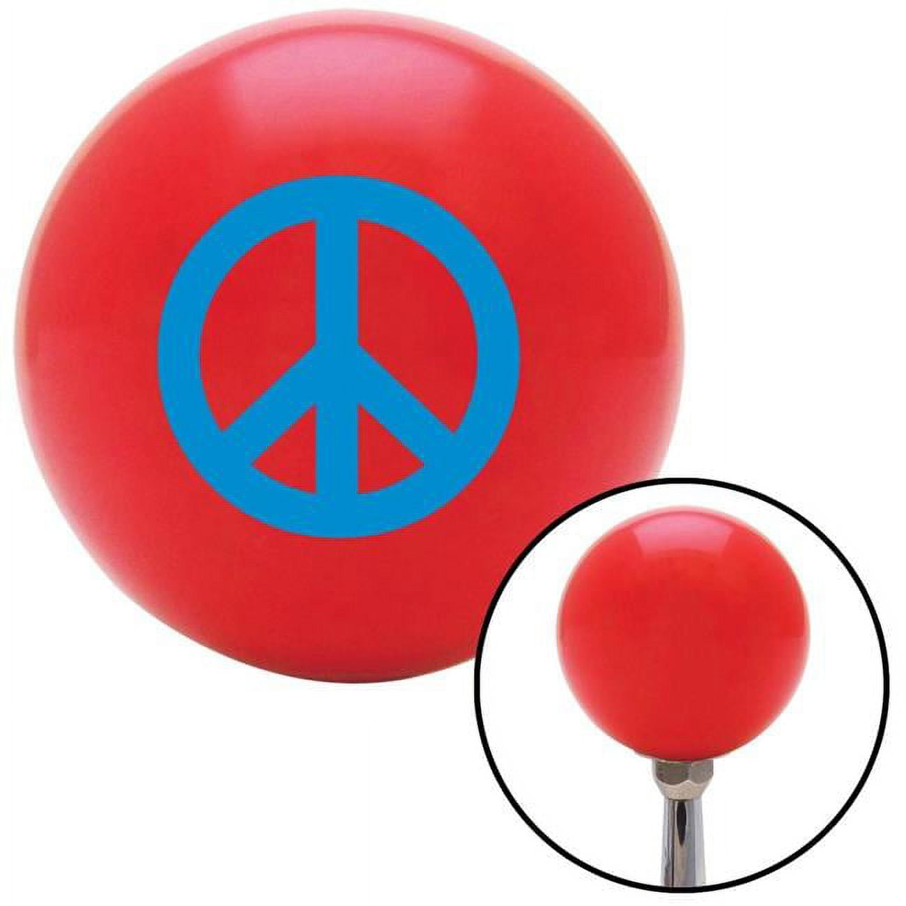 Blue Peace Sign Red Shift Knob with M16 x 1.5 Insert Shifter Auto ...