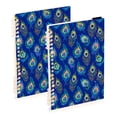 Blue Peacock Feathers Pattern A5 Notebook Set of 2 Refillable 60 Sheets ...