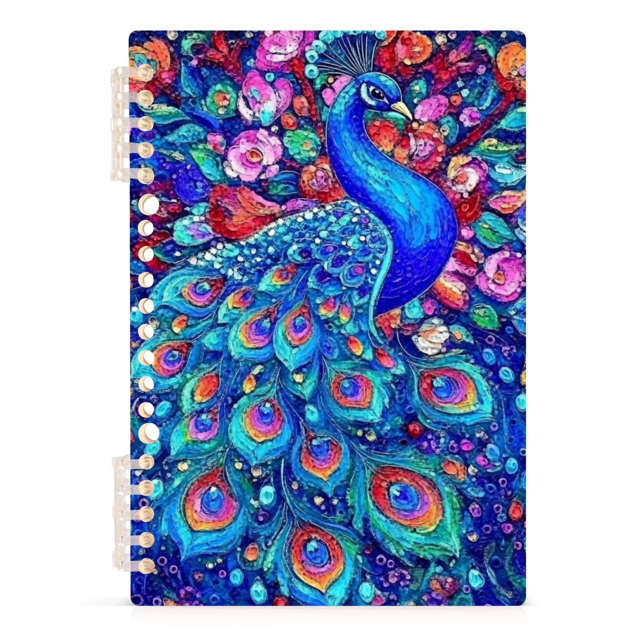 Blue Peacock Lined Spiral Journal Notebook 60 Pages A5 College Ruled ...