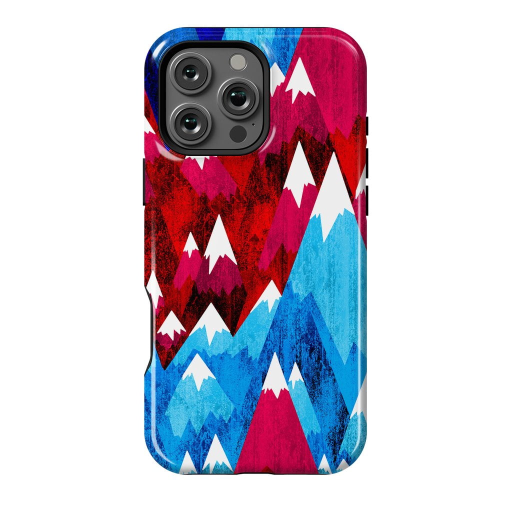 Blue Peak Mountains Scenery Tough Case for iPhone 11 to 17 Series ...