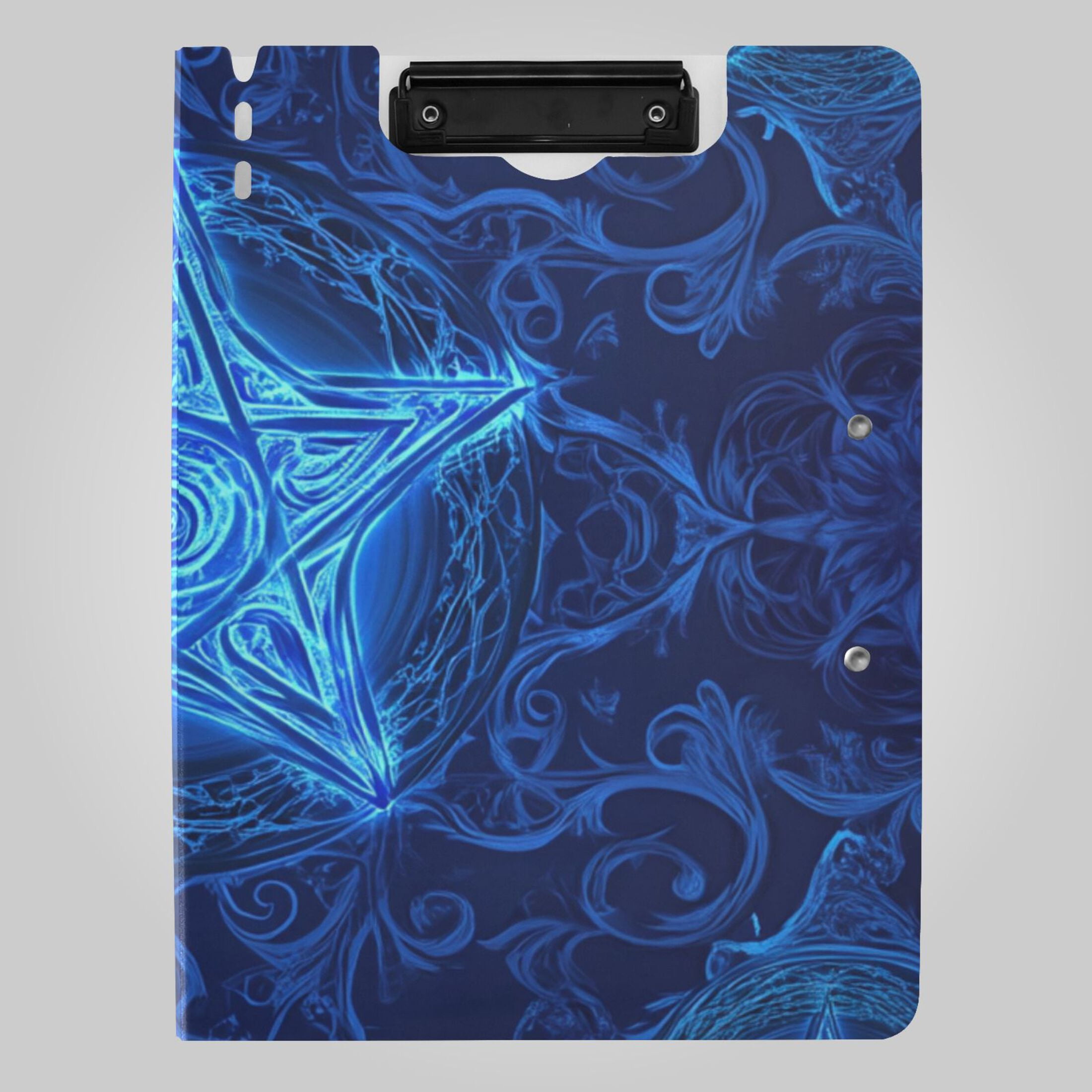 Blue Pentacles Abstract Pattern Foldable Binder Folder Clipboard with ...