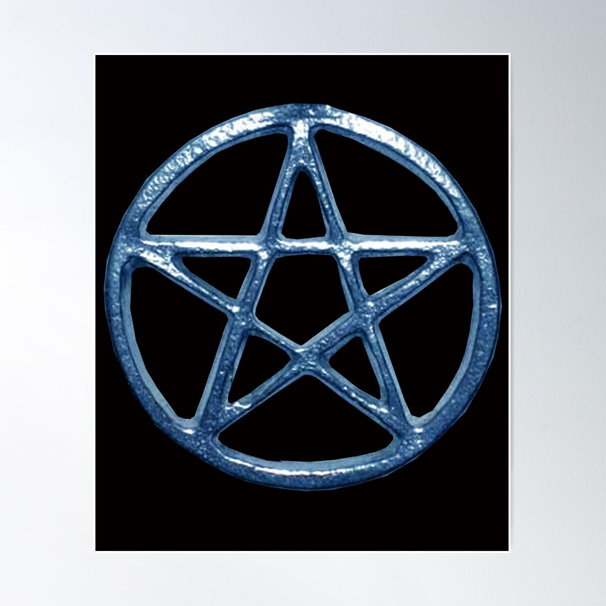 Blue Pentagram Pentacle Wicca Poster Wall Art, Modern Wall Decor For ...